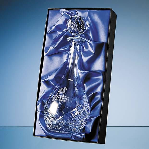 Engraved Rectangular Glass Vase